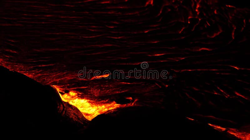 A River of Red-hot Lava from an Exploding Volcano Stock Footage - Video ...