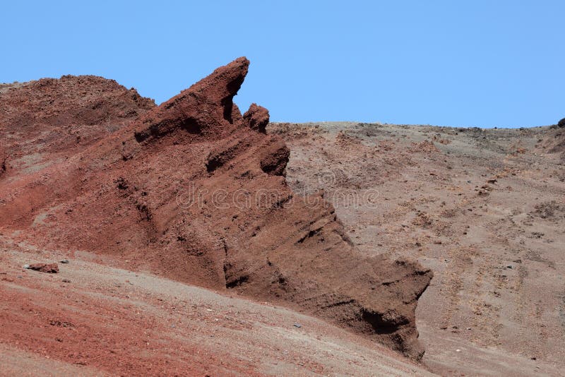 Volcanic Red Stone, Lanzarote Stock Image - Image of road, volcanic ...