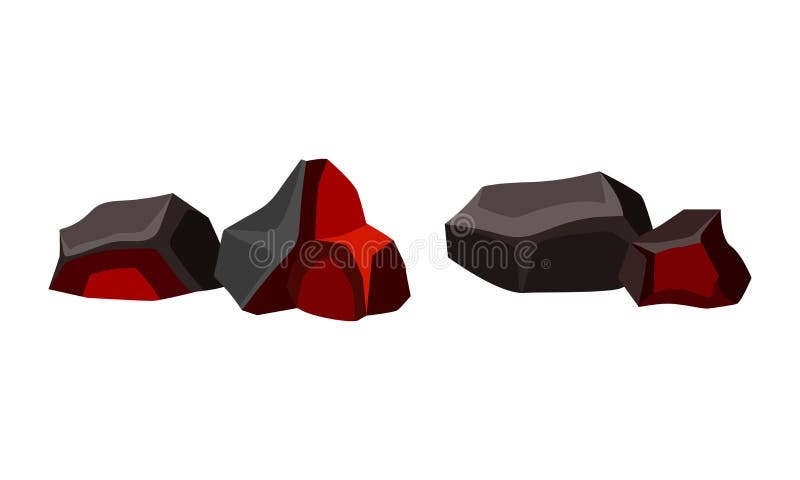Volcanic Rock As Formed Lava with Rough and Solid Stones Vector Set ...