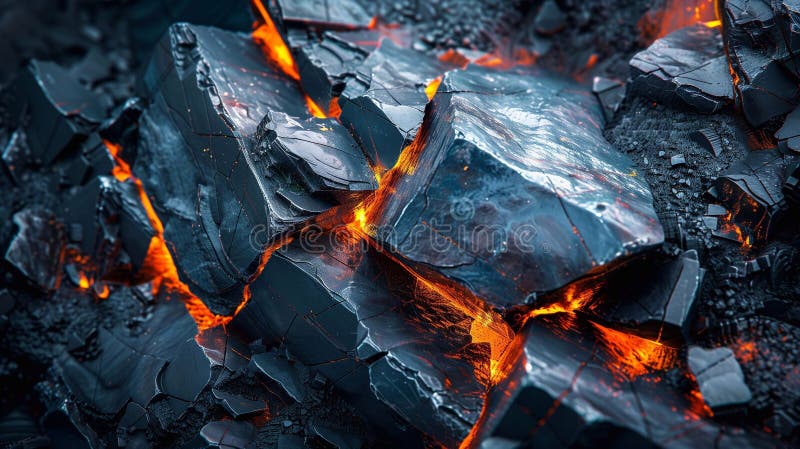 Volcanic Rock Shows Polymetallic Ores As Glowing Orange Lava Flows ...