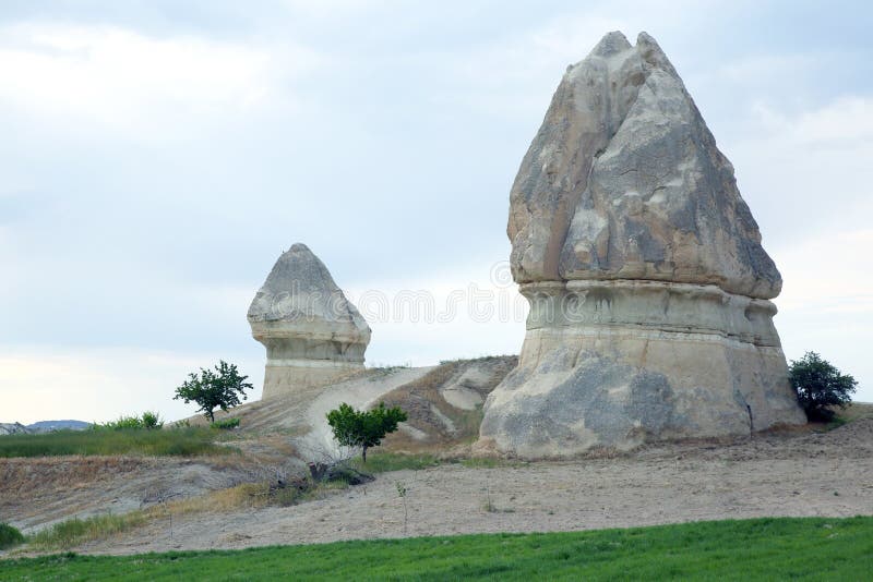 Volcanic Rocks in Cappadocia, Turkey Stock Image - Image of ruined ...