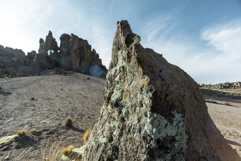 Volcanic rocks landscape stock image. Image of evening - 144812405
