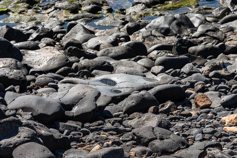 Volcanic Rocks Structure Smooth Lava Stone Background Texture. Stock ...
