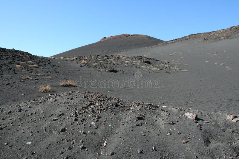 Volcanic Soil and Sky on the Top of Etna Mountain Stock Image - Image ...