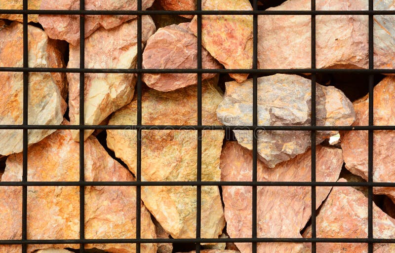 A Volcanic Stone and Steel Net Fence Texture Stock Image - Image of ...
