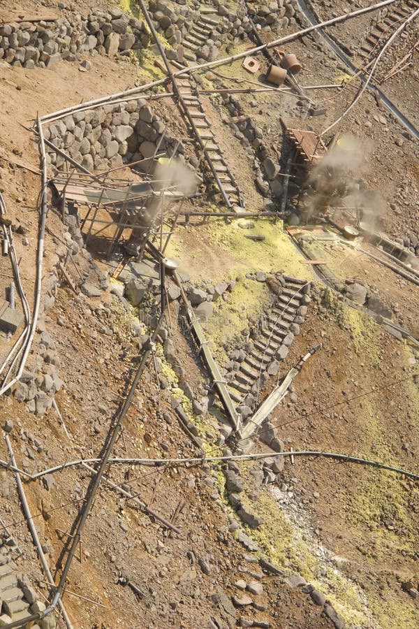 Volcanic Valley Sulphur Mine Stock Image - Image of japan, springs ...