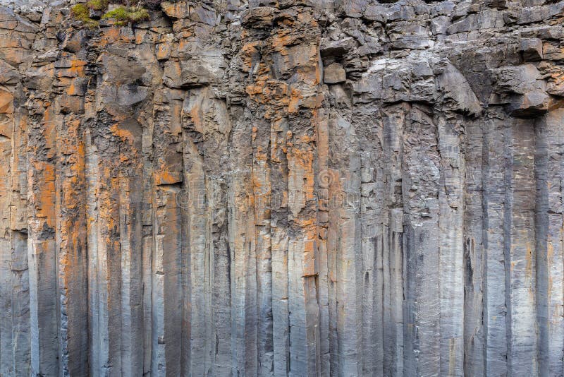 Volcanic Vertical Basalt Columns Close-up View in the Studlagil Canyon ...