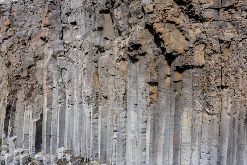 Volcanic Vertical Basalt Columns Close-up View in the Studlagil Canyon ...