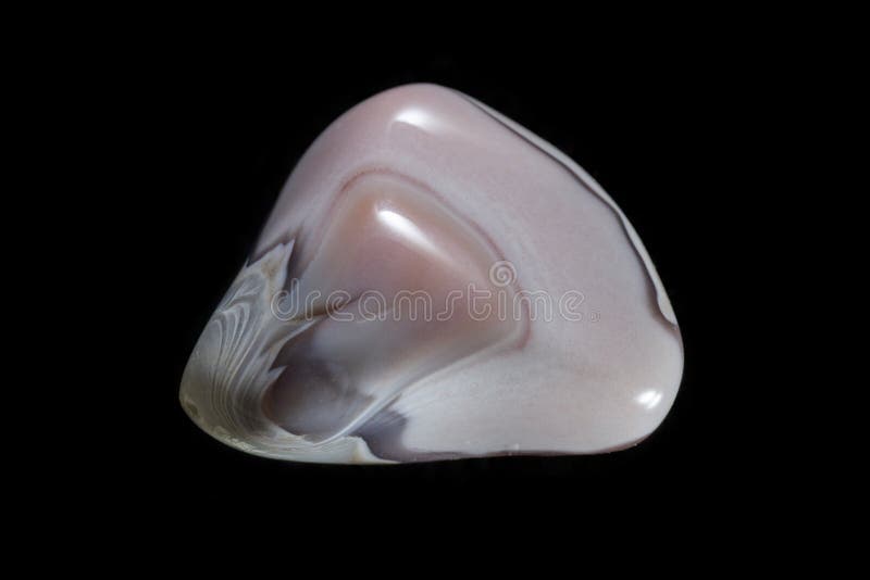 Volcano Agate Specimen in Black Background Stock Image - Image of opal ...