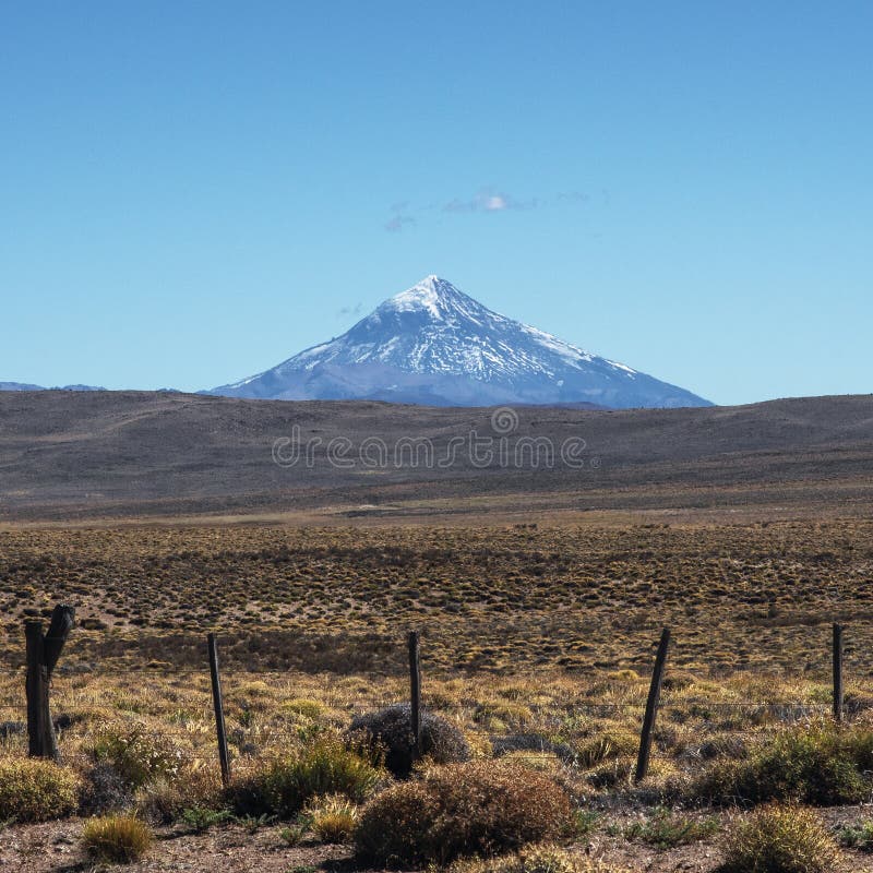 Volcano in the Andes. Walking To the Base. Stock Image - Image of snowy ...