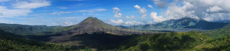 Volcano at Bali stock image. Image of famous, mount, meadow - 15681323