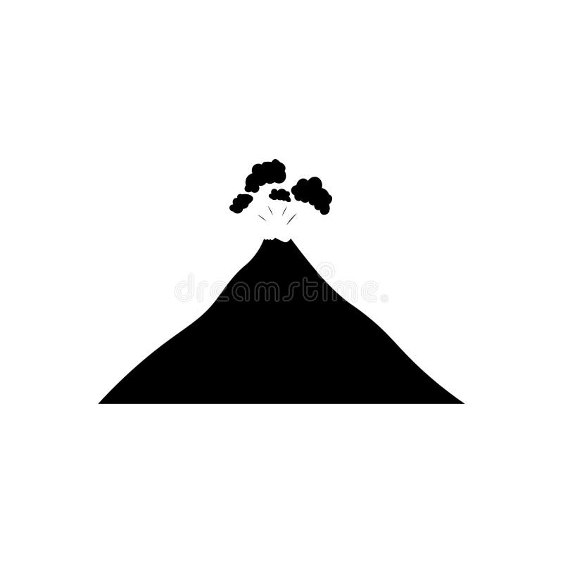 Volcano Black Sign Icon. Vector Illustration Eps 10 Stock Illustration ...