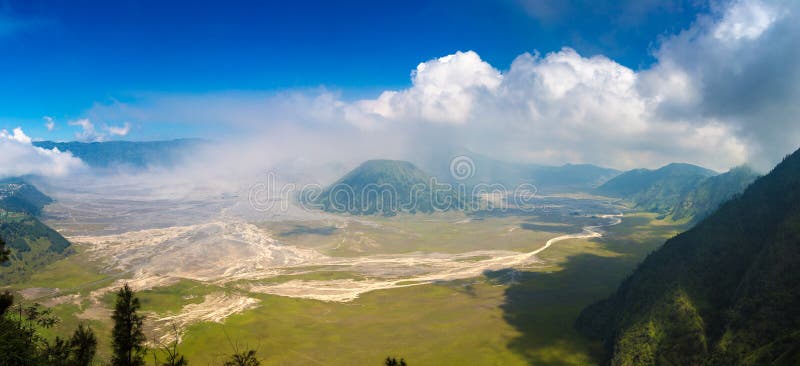 Volcano Bromo, Java stock photo. Image of bromo, panorama - 235296622