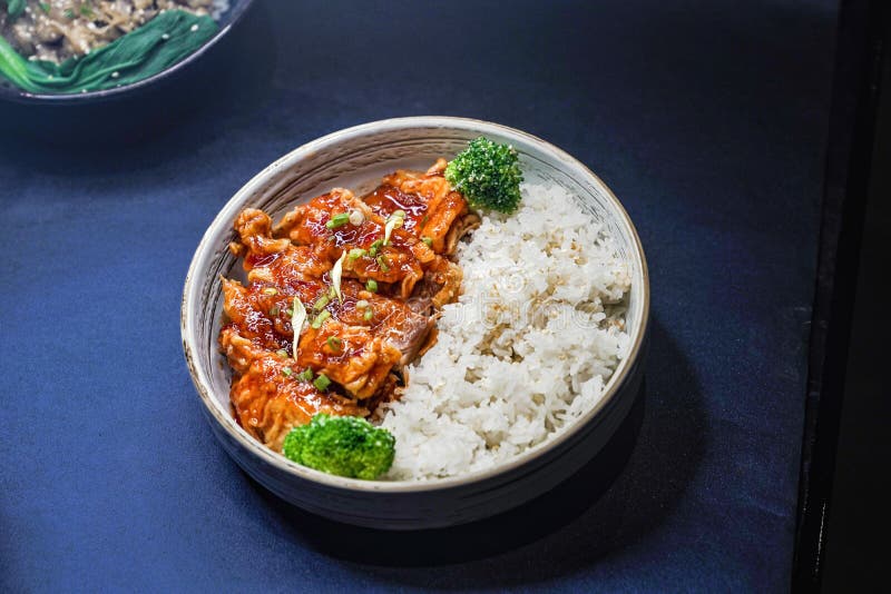 Volcano Chicken on the Plate Stock Image - Image of plate, rice: 259547959