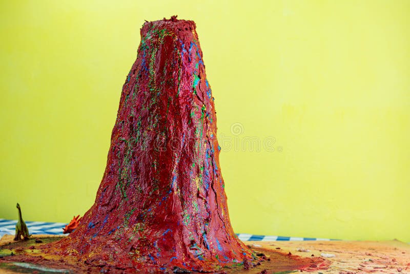 Volcano Clay Model School Projects Stock Image - Image of futuristic ...