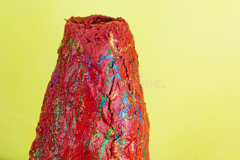 Volcano Clay Model School Projects Stock Photo - Image of play ...