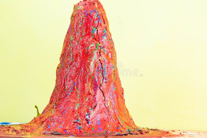 Volcano Clay Model School Projects Stock Image - Image of blue ...
