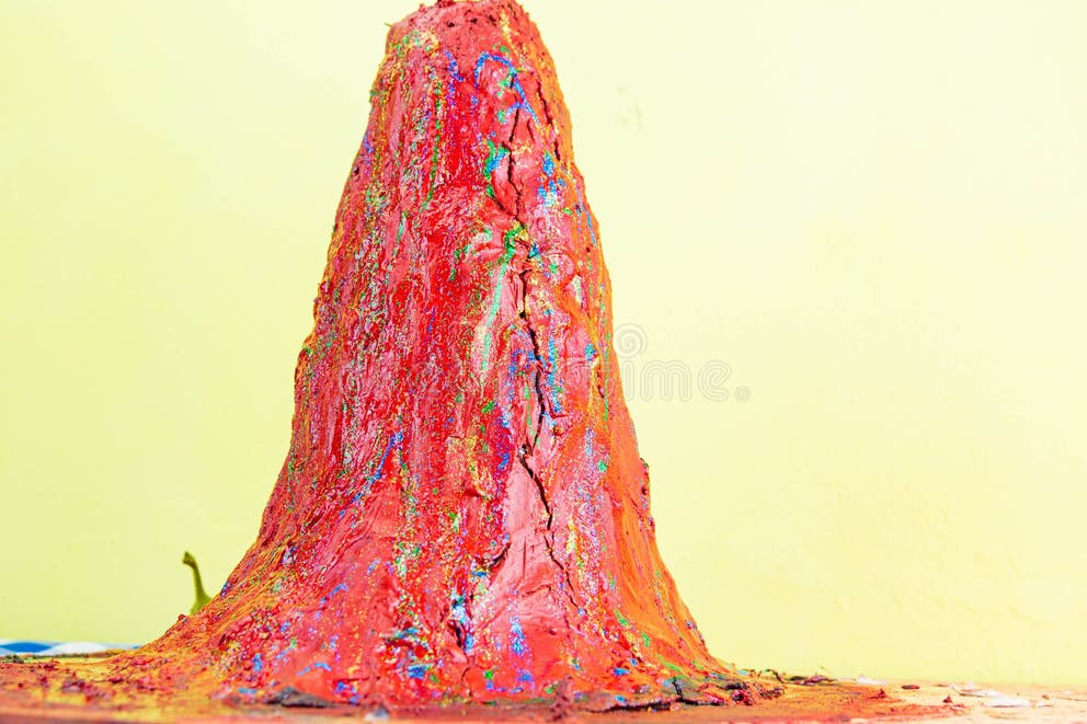 Volcano Clay Model School Projects Stock Image - Image of blue ...