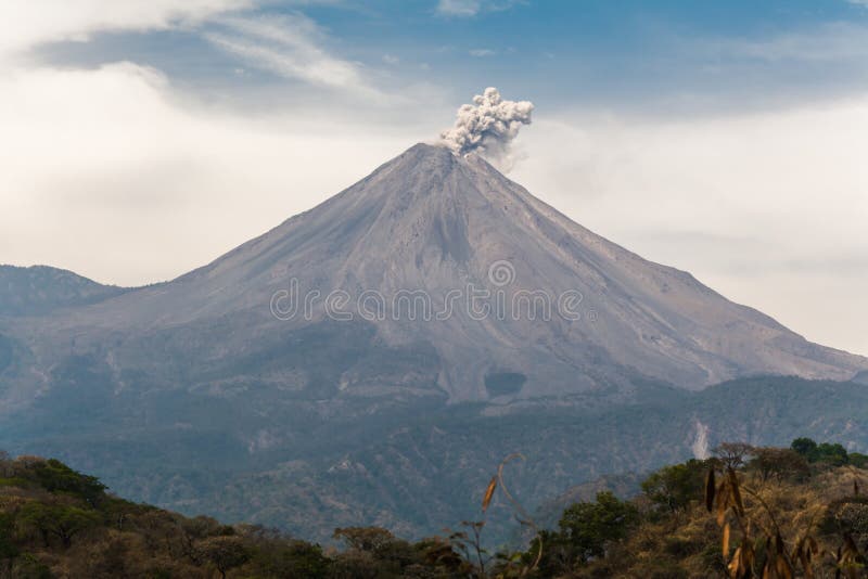The Volcano of Colima is Quiet. Stock Photo - Image of height ...