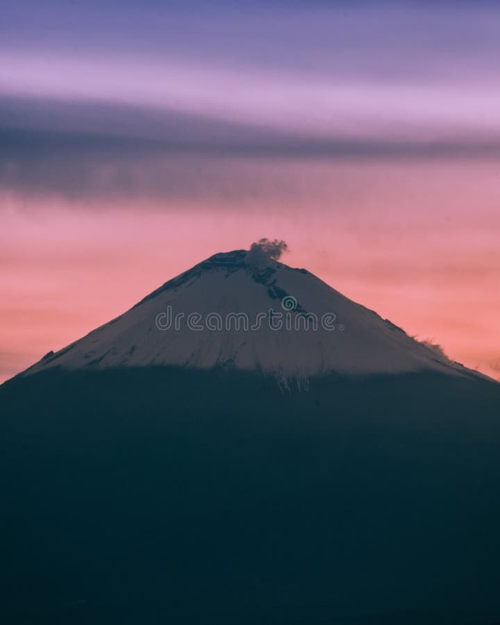 Volcano at the Colorfull Sunset Stock Photo - Image of mount, outdoor ...