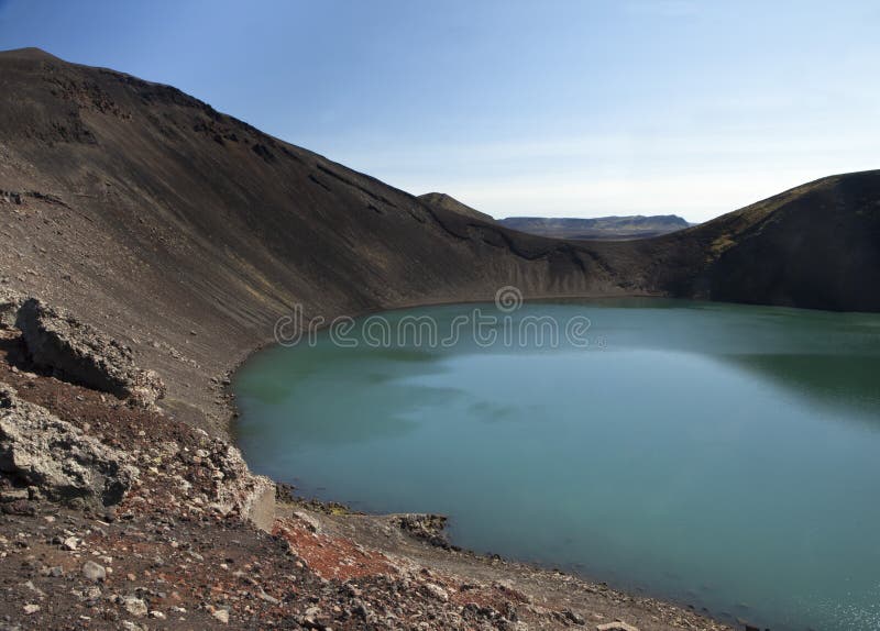 Volcano crater lake stock image. Image of lava, clear - 26077107