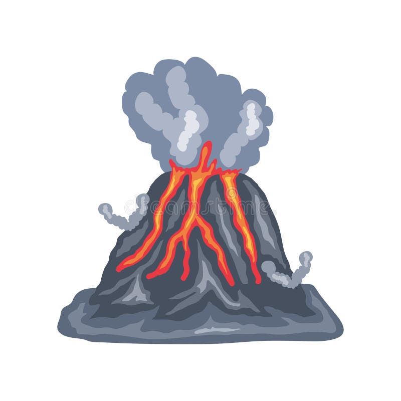 Volcano crater with lava stock vector. Illustration of volcanic - 300212007
