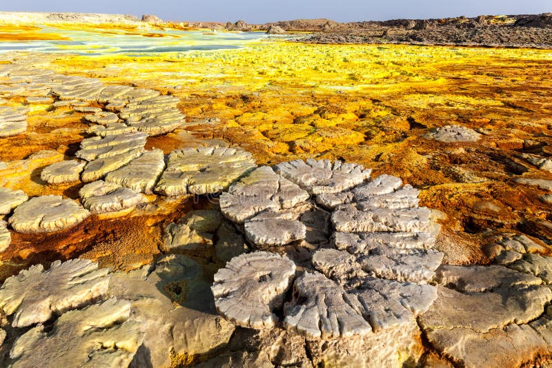 Volcano Dallol, Ethiopia stock photo. Image of fumarole - 95407412