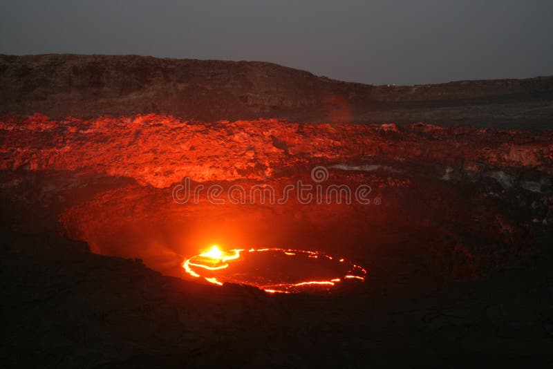 Volcano at dawn stock photo. Image of glowing, danger - 8642906