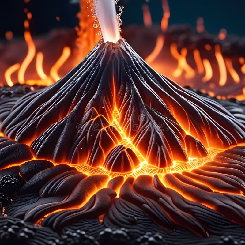 Volcano is Eruptet, AI-generatet Stock Illustration - Illustration of ...