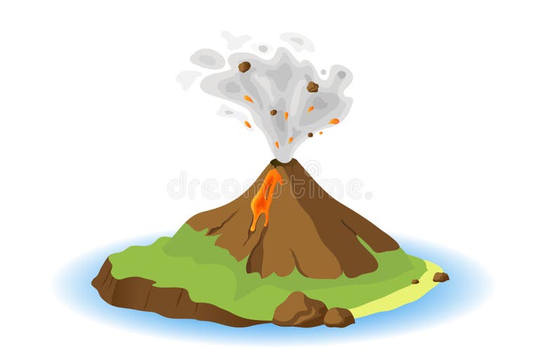 Volcano erupting stock vector. Illustration of natural - 27121744
