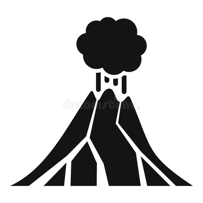 Volcano Erupting with Ash Cloud Simple Icon Stock Illustration ... Volcano Erupting with Ash Cloud Simple Icon Stock Illustration ...
