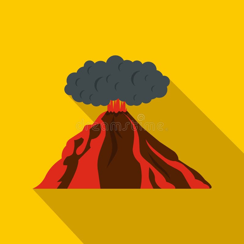 Volcano Erupting Icon, Simple Style Stock Illustration - Illustration ...