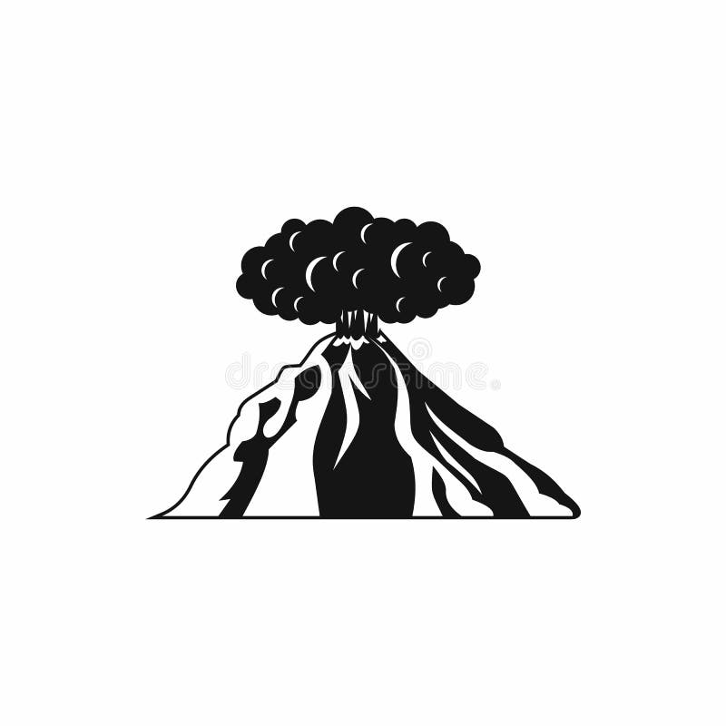 Volcano Erupting Icon, Simple Style Stock Illustration - Illustration ... Volcano Erupting Icon, Simple Style Stock Illustration - Illustration ...
