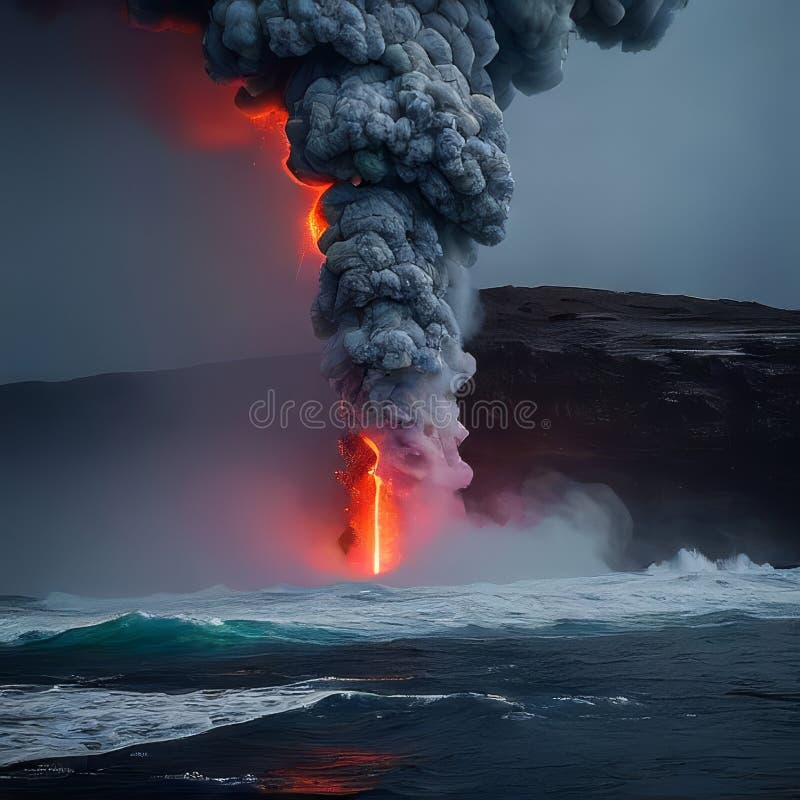 Volcano Erupting in 8k Resolution Stock Photo - Image of night ...