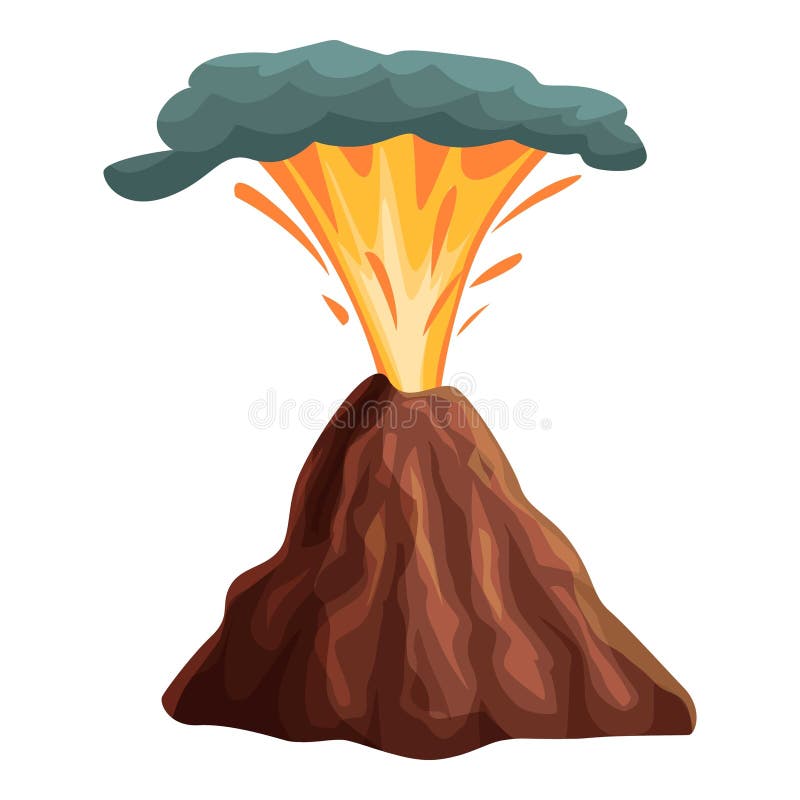 Volcano Erupting with Molten Lava and Ash Cloud Stock Vector ...