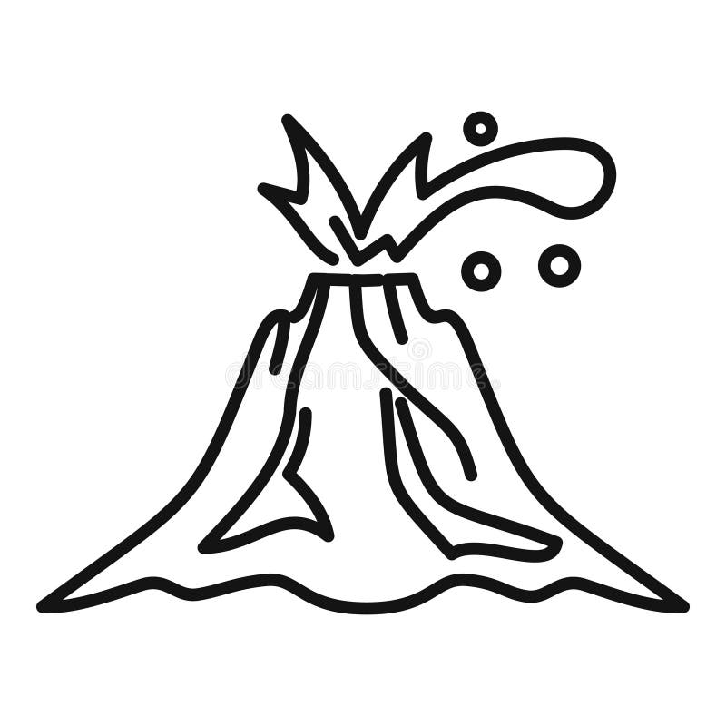 Volcano Erupting with Molten Lava and Smoke Stock Illustration ...