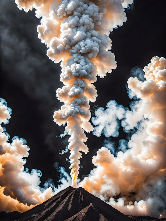 A Volcano that is Erupting and Releasing a Lot of Smoke Stock ...