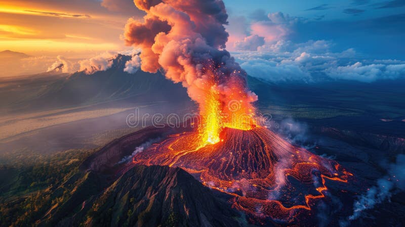Volcano during Eruption. Ai Generated Stock Photo - Image of rock, lava ...