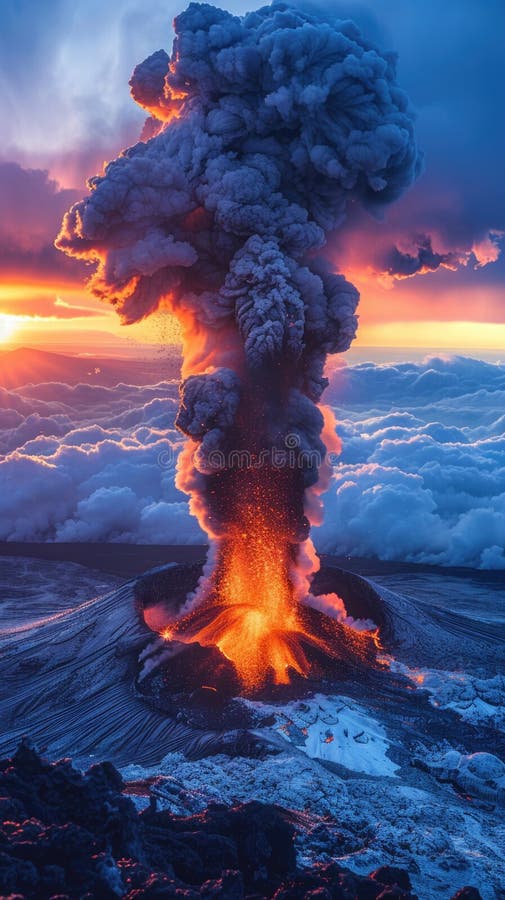 Volcano during Eruption. Ai Generated Stock Photo - Image of rock ...
