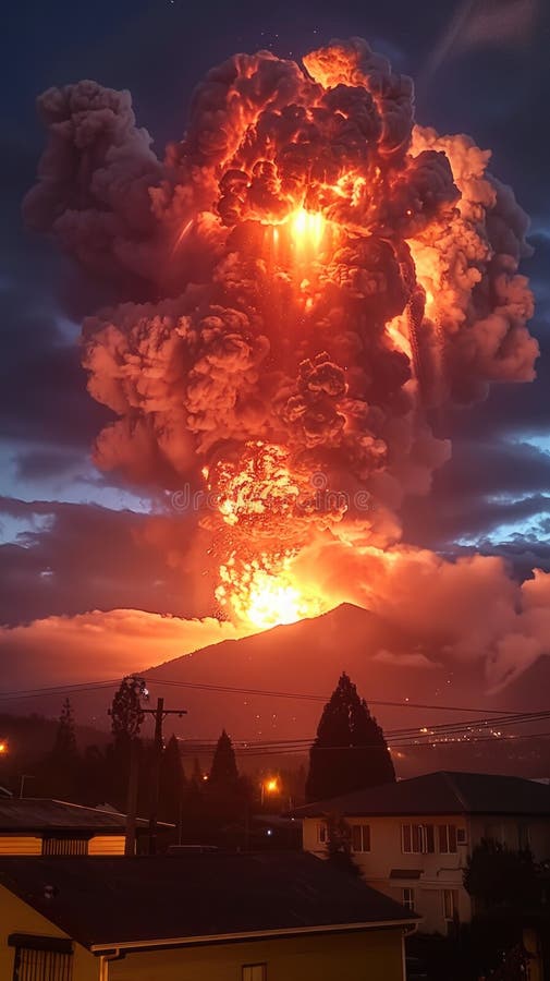 Volcano during Eruption. Ai Generated Stock Image - Image of volcano ...