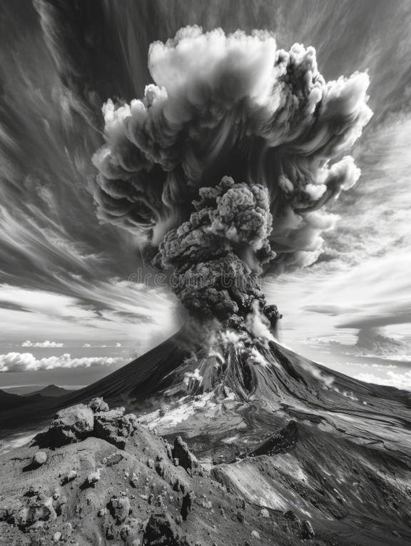 Volcano Eruption stock photo. Image of pollution, geology - 383449870