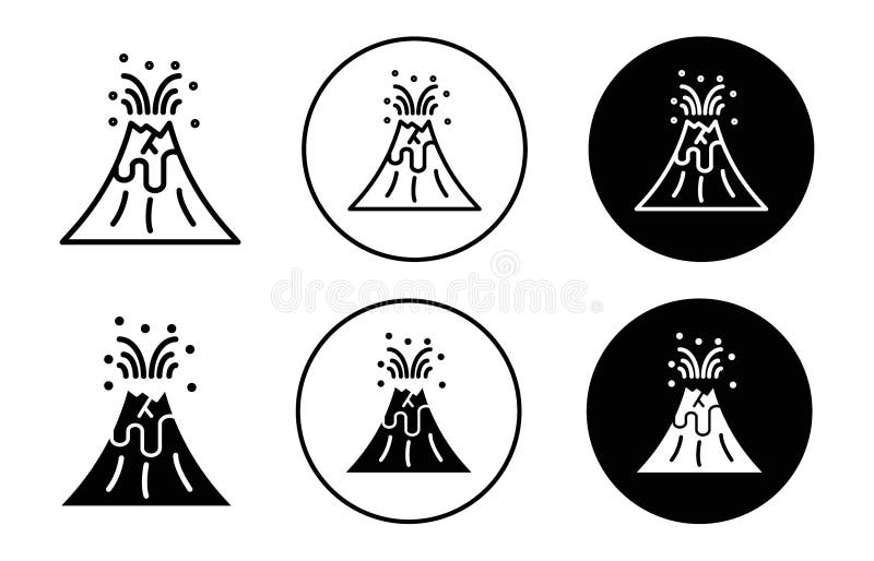 Volcano eruption icon stock vector. Illustration of magma - 325375727