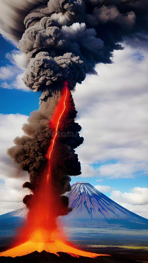 Volcano Eruption Illustration Artificial Intelligence Artwork Generated ...