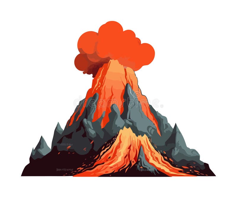 Volcano eruption dangerous stock illustration. Illustration of magma ...
