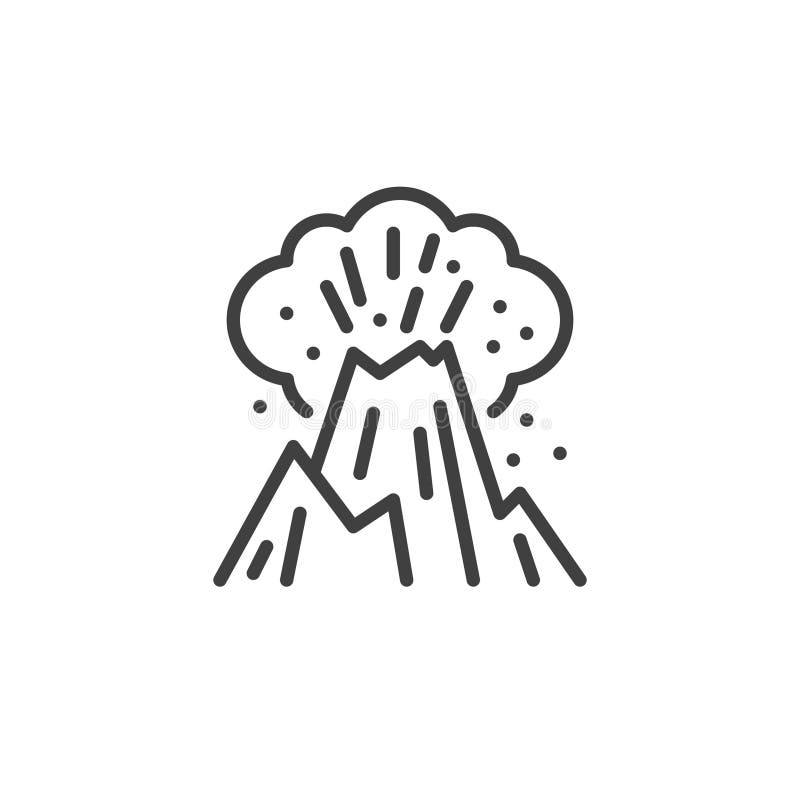 Volcano eruption line icon stock vector. Illustration of line - 270656237