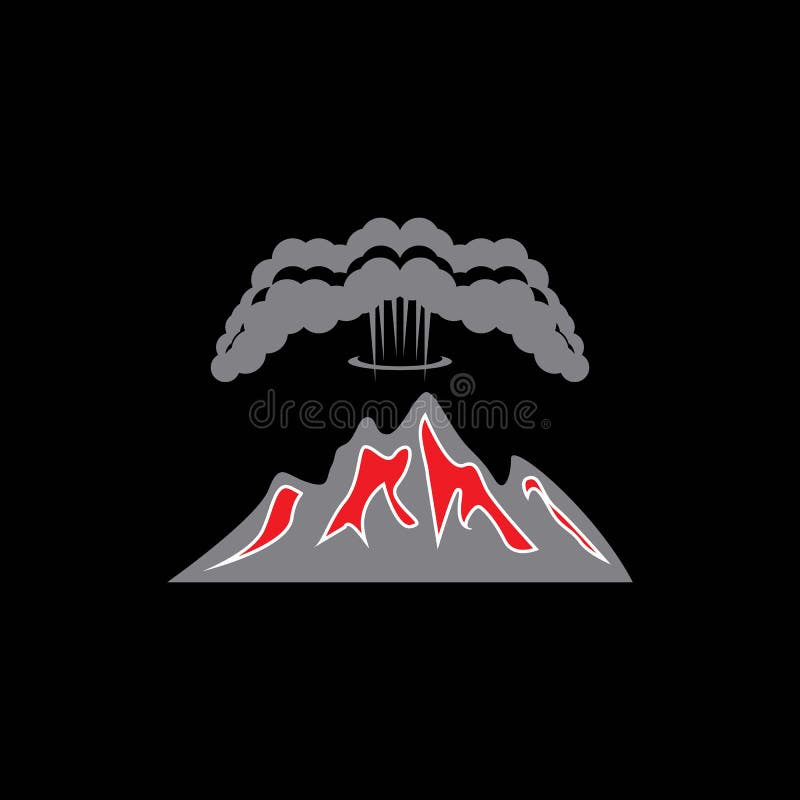 Volcano Eruption Logo Vector Illustration Stock Vector - Illustration ...