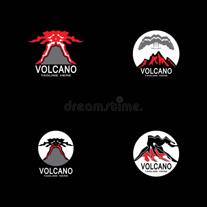 Volcano Eruption Logo Vector Illustration Stock Vector - Illustration ...