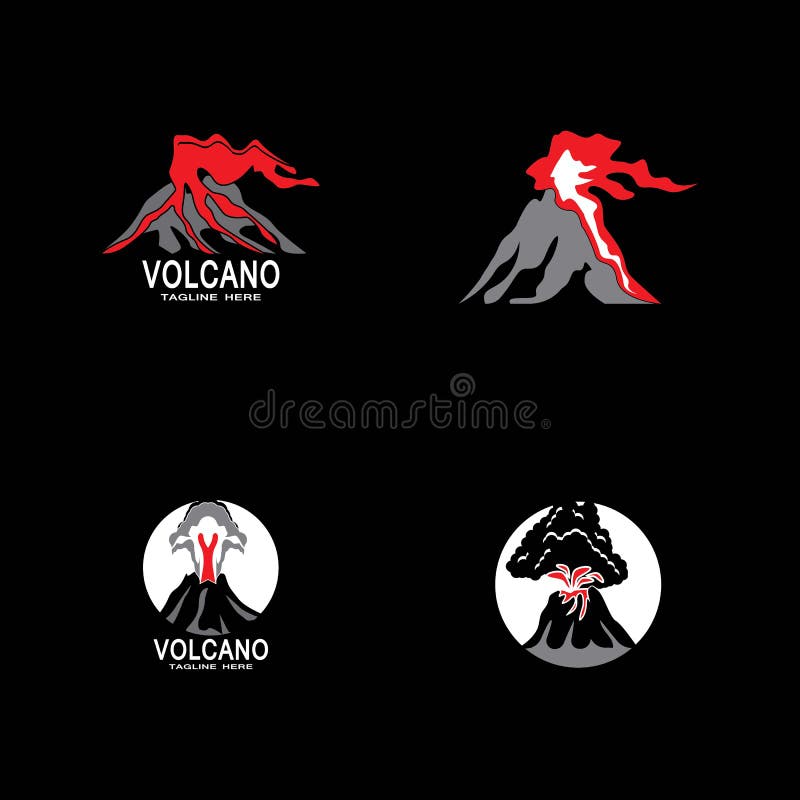 Volcano Eruption Logo Vector Illustration Stock Vector - Illustration ...