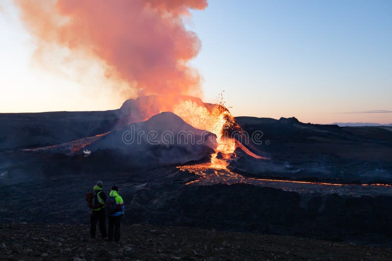 Volcano in sunset stock image. Image of 2021, sunset - 222909529