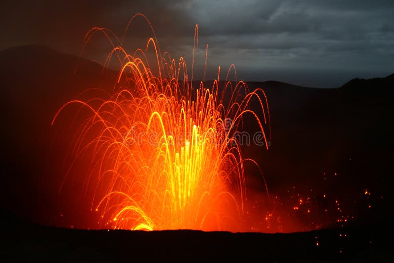 Volcano Eruption in Vanuatu, South Pacific Stock Photo - Image of flow ...